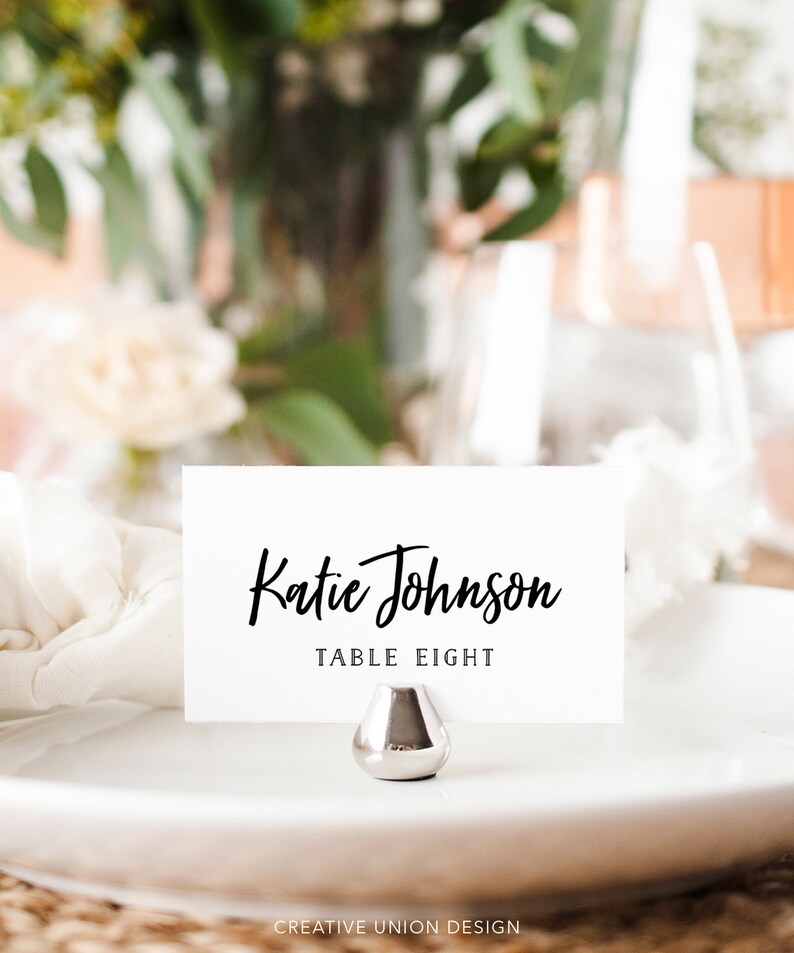 Simple Wedding Place Card Template Printable Place Cards | Etsy