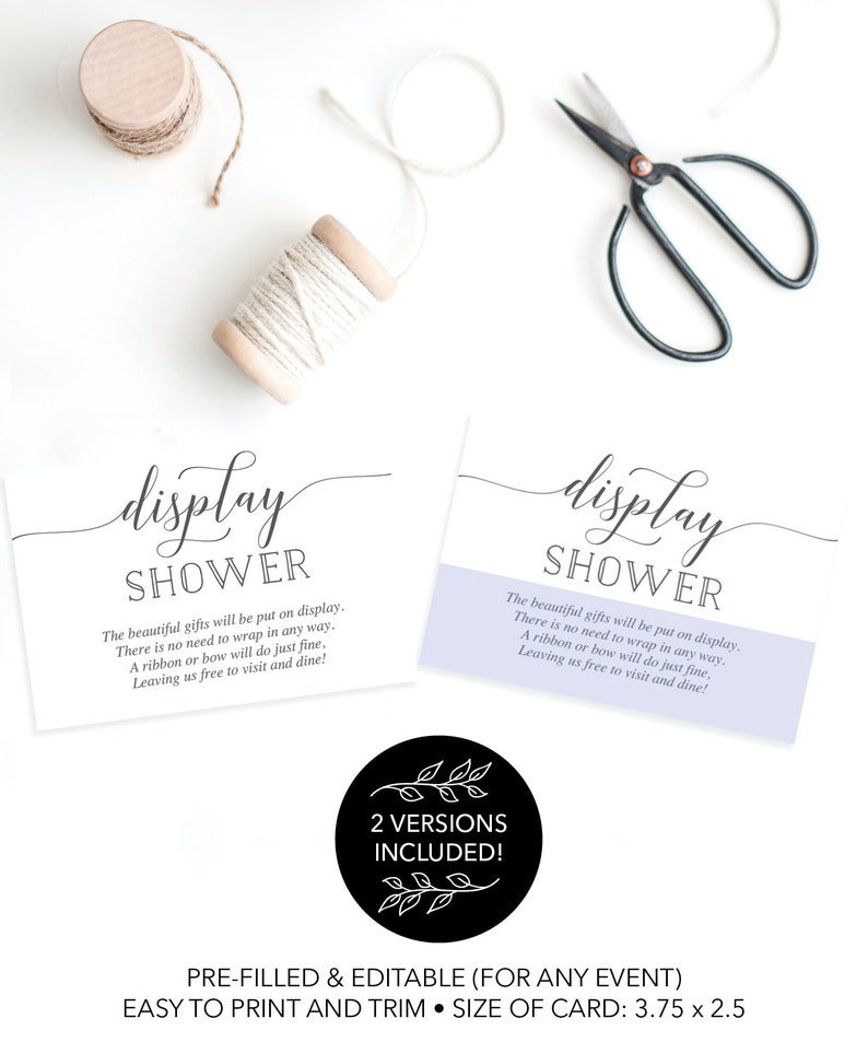 Display Shower Insert Card Display Shower Card Baby Shower | Etsy