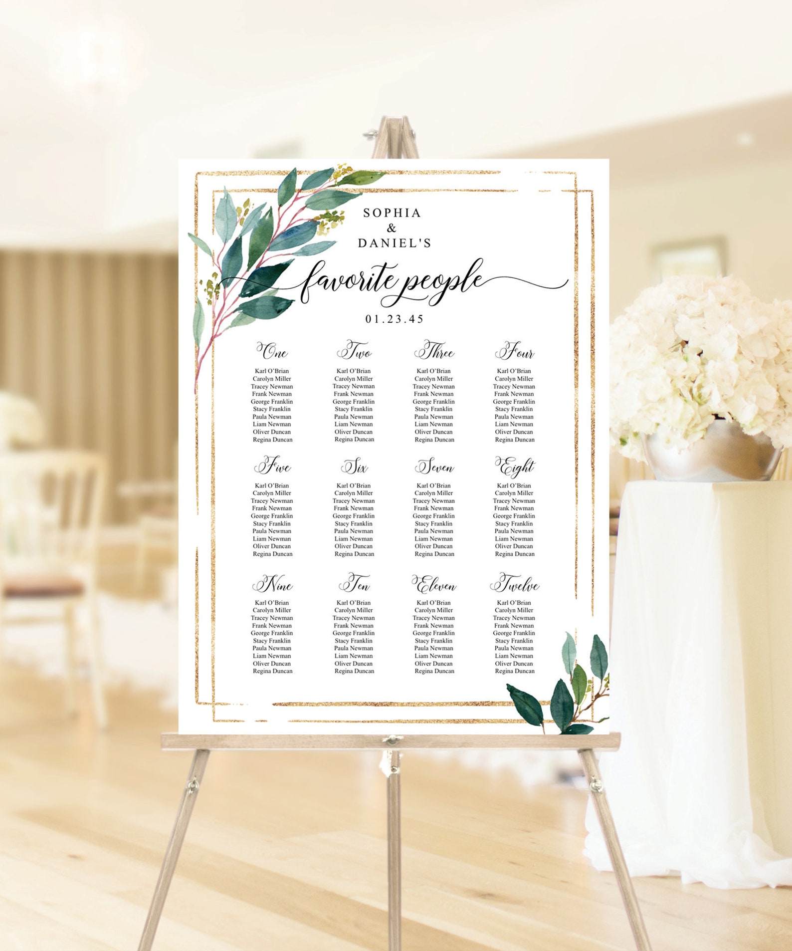 Printable Seating Chart Template Seating Arrangement Sign - Etsy