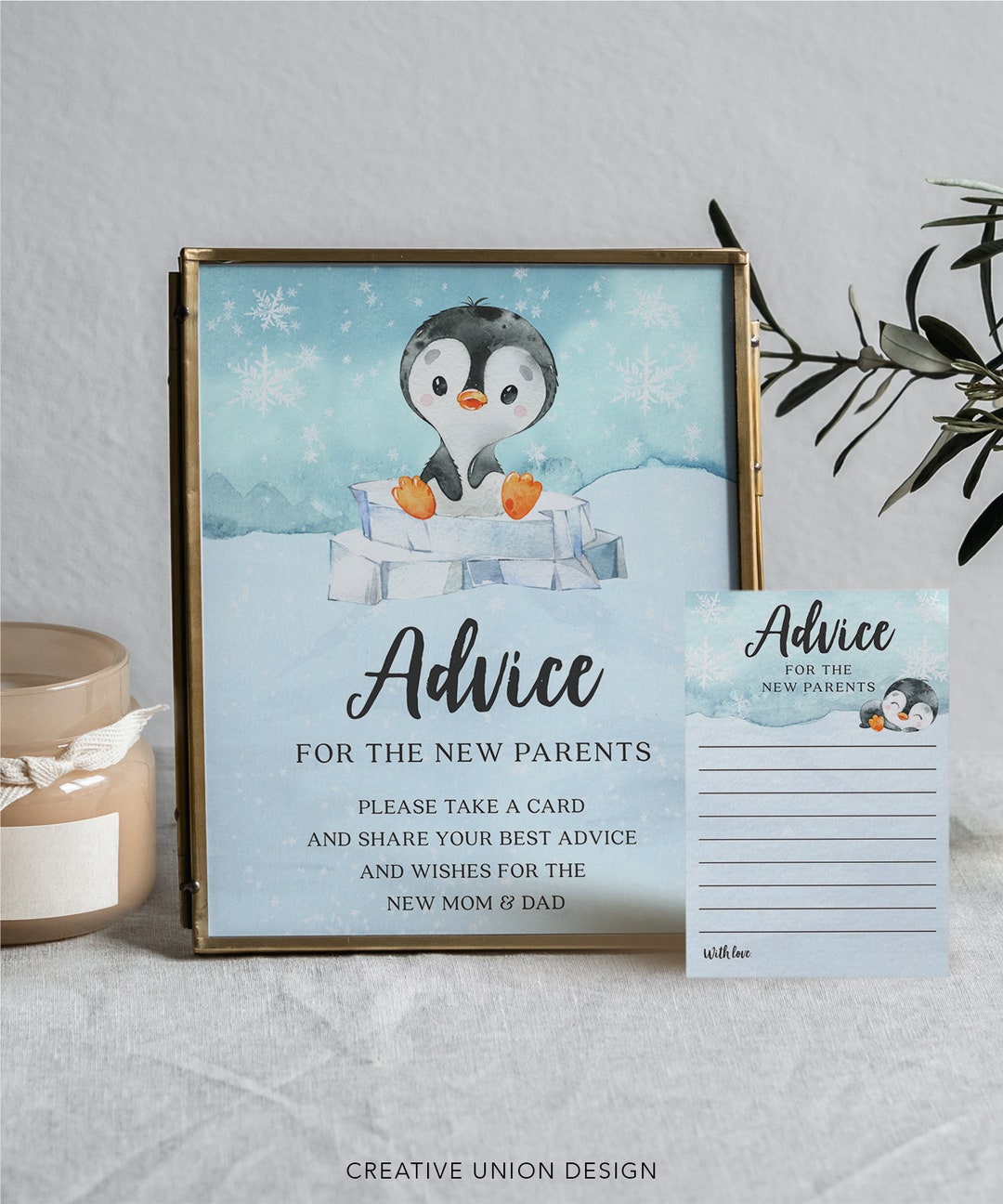 Advice and Wishes Template, Penguin Baby Shower Game, Advice for the ...