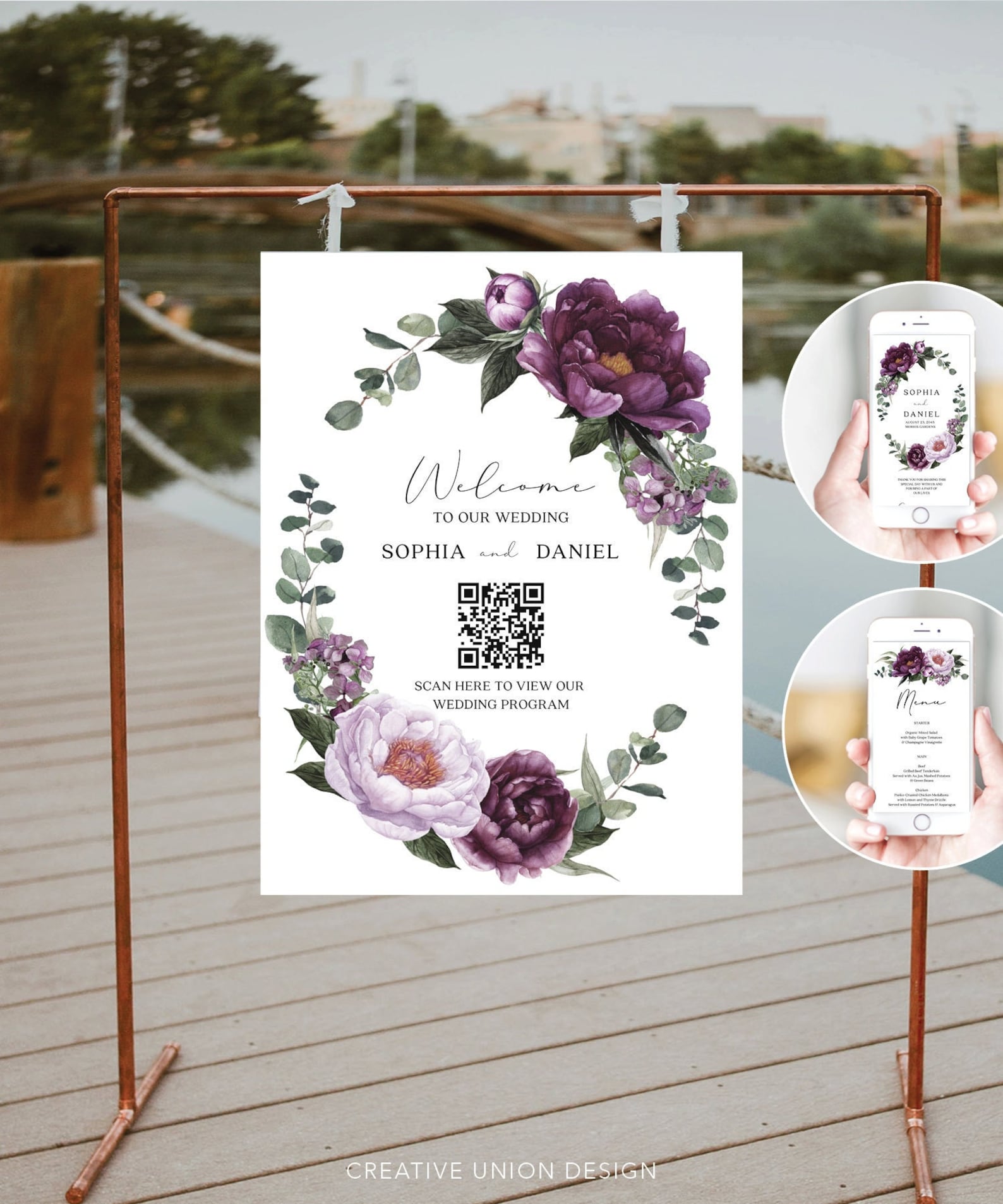 QR Code Wedding Program Template and Scannable Wedding Welcome - Etsy