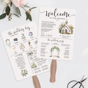 Rustic Wedding Infographic Program Fan Custom Program Template Personalized Wedding Program ...