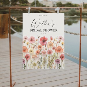 Editable Wildflower Welcome Sign Template, Printable Bridal Shower ...