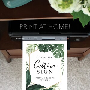 Editable Custom Sign Template, Wedding Printable Table Signs, Bridal ...