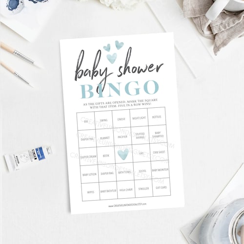 Boy Baby Shower Bingo 60 Unique Game Sheets Baby Shower - Etsy