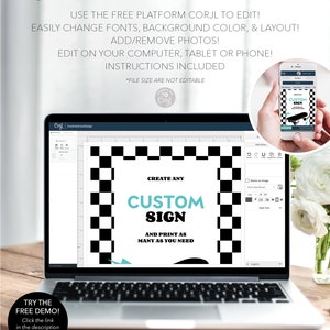 Editable Custom Sign Template Custom Baby Shower Sign Favors Gifts ...