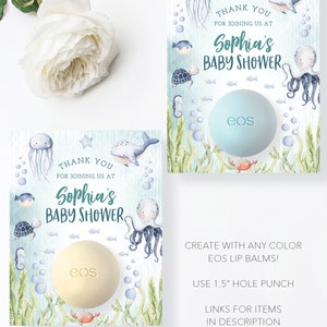EOS Lip Balm Baby Shower Favors, Under the Sea, Printable Personalized ...