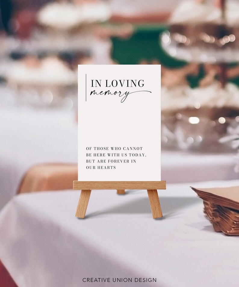 Minimal Aesthetic in Loving Memory Sign Template Editable - Etsy Canada