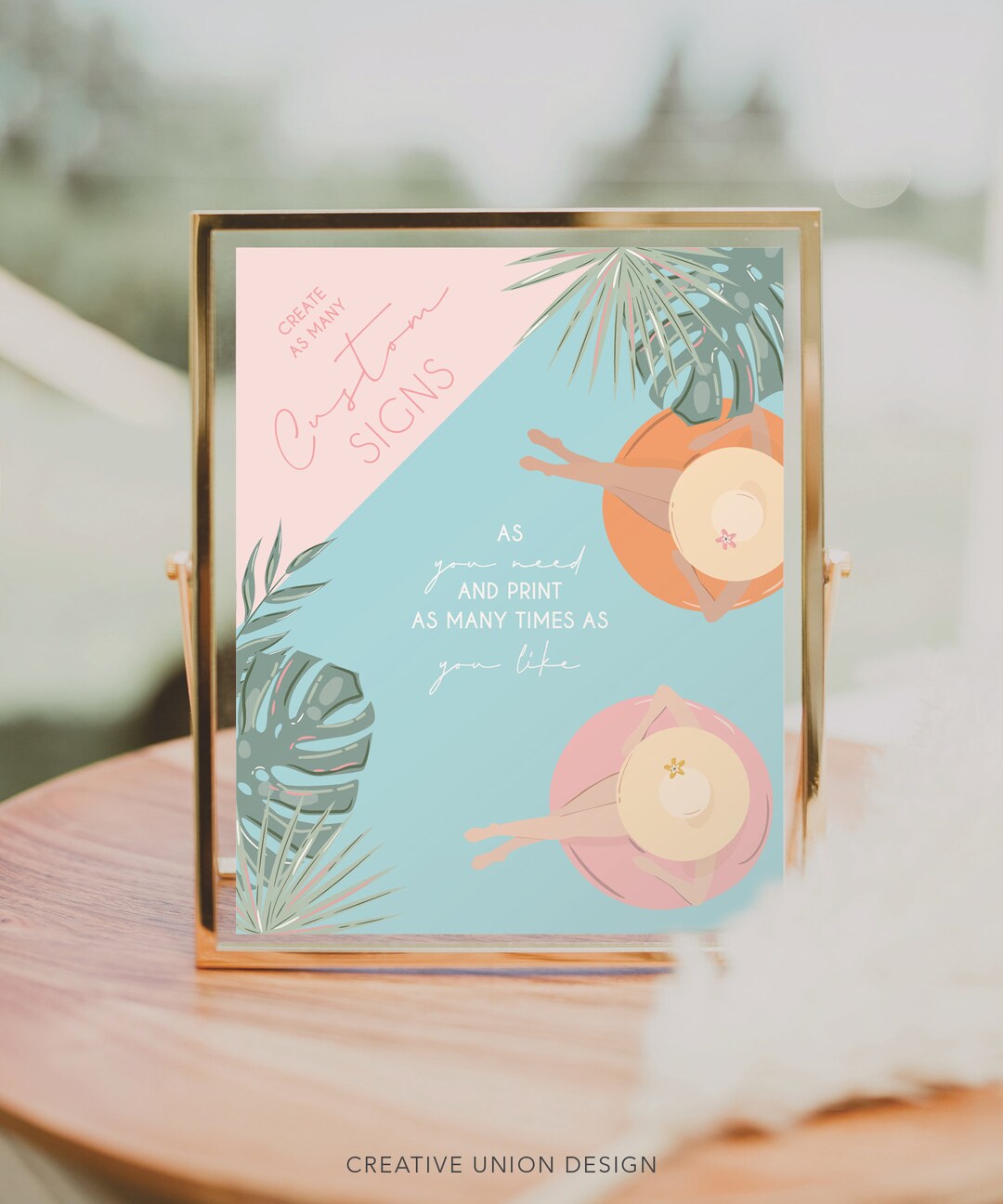 Mid-century Modern Custom Sign Template, Editable Bachelorette Party ...