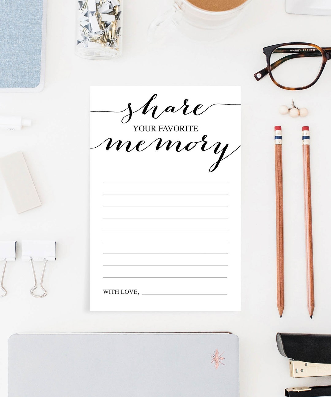 Share a Memory Card - Favorite Memory - Memorial Card - Keepsake ...