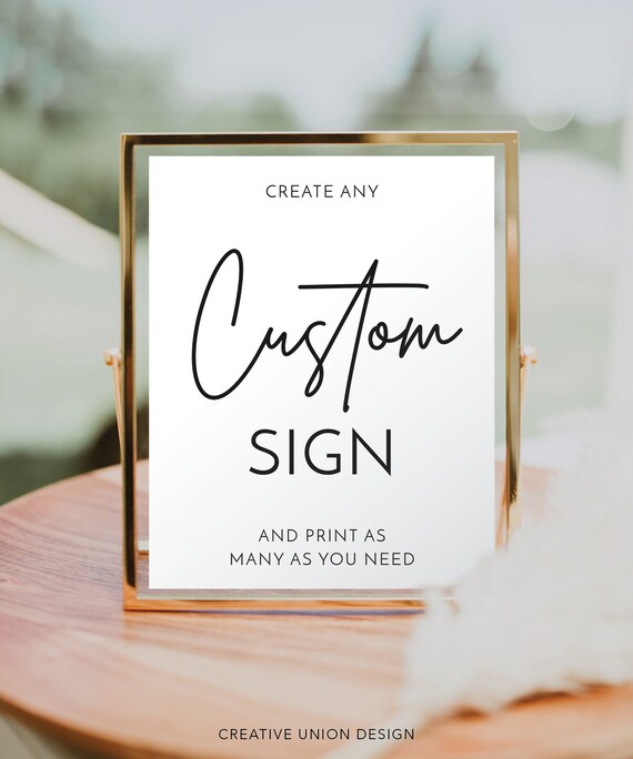 Modern Minimalist Custom Sign Template Editable Wedding Sign - Etsy
