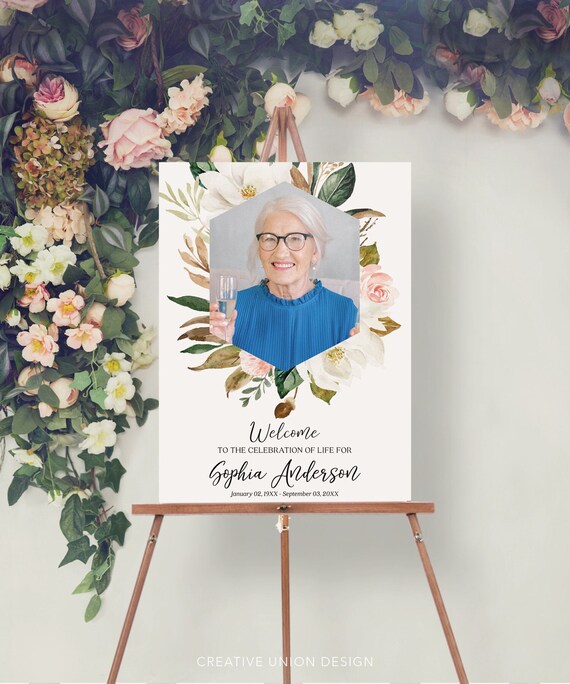Editable Funeral Welcome Sign Template, Memorial Sign, Celebration of ...