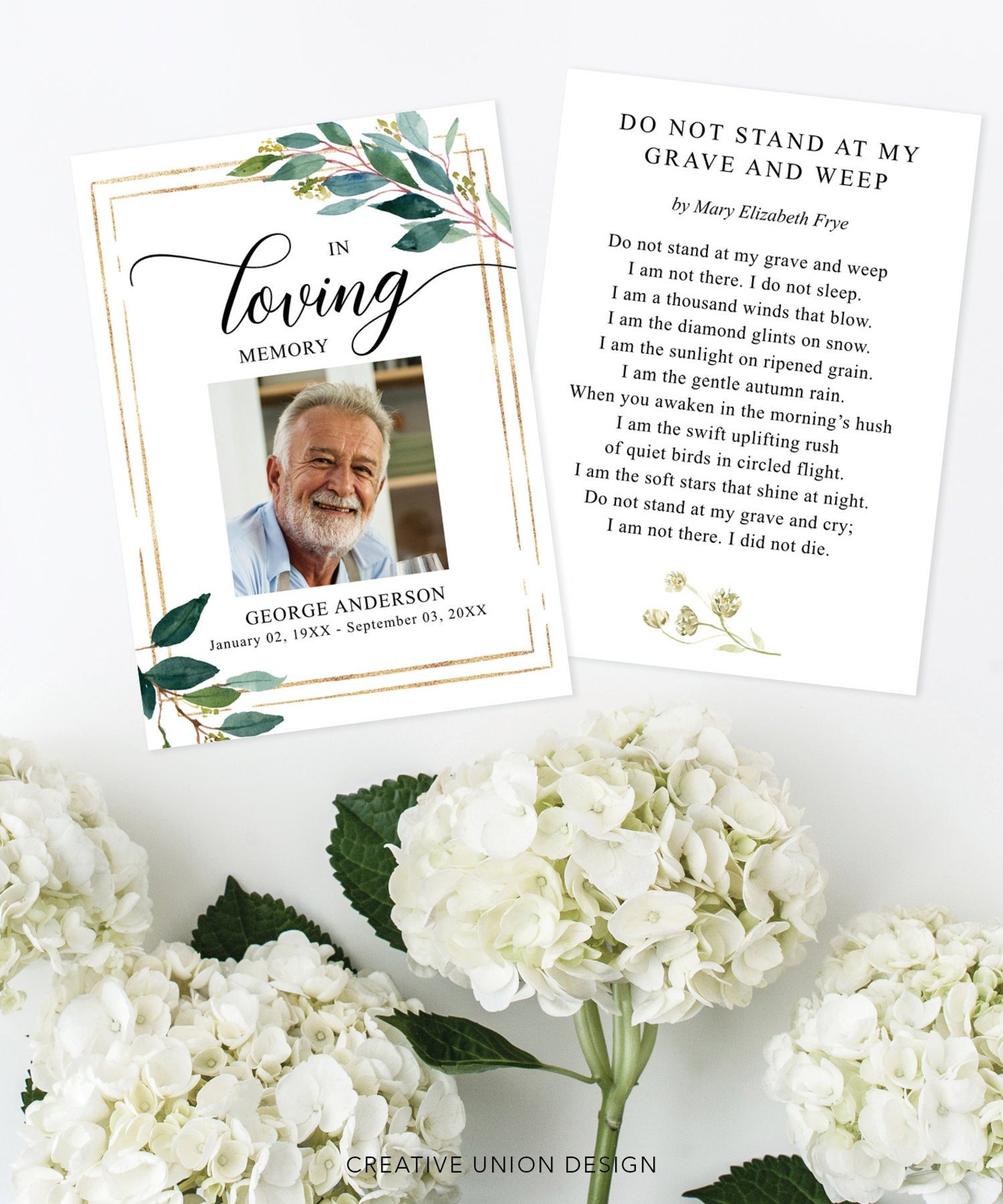Prayer Card Template in Loving Memory Memorial Card - Etsy