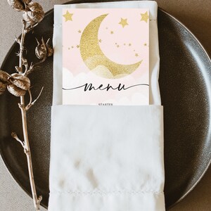 Over the Moon Baby Shower Menu Template, Printable Menu, Editable Menu ...