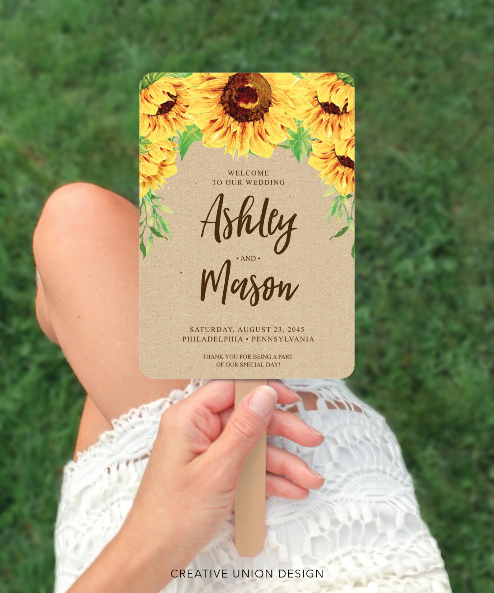 Sunflower Wedding Program Template Sunflowers Wedding Fan - Etsy