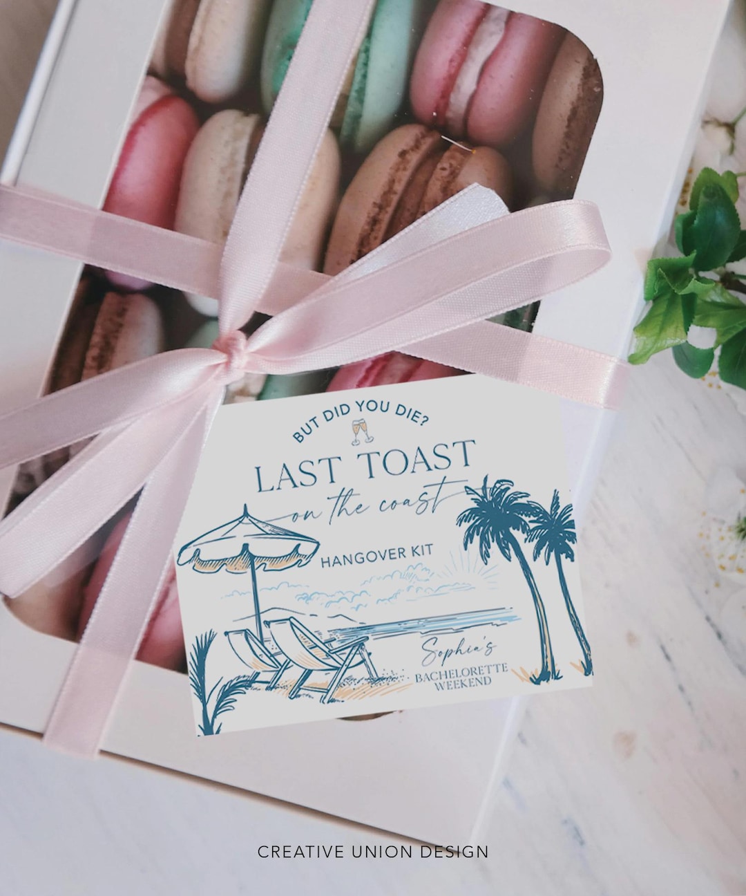 Printable Hangover Kit Sticker, Last Toast on the Coast Bachelorette ...