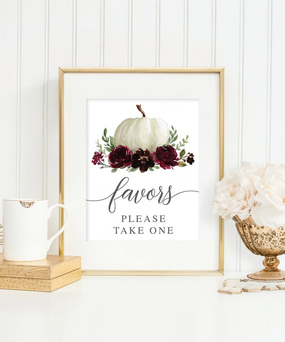 Favors Sign - Please Take One - 8x10 Printable Favors Sign - Bridal ...