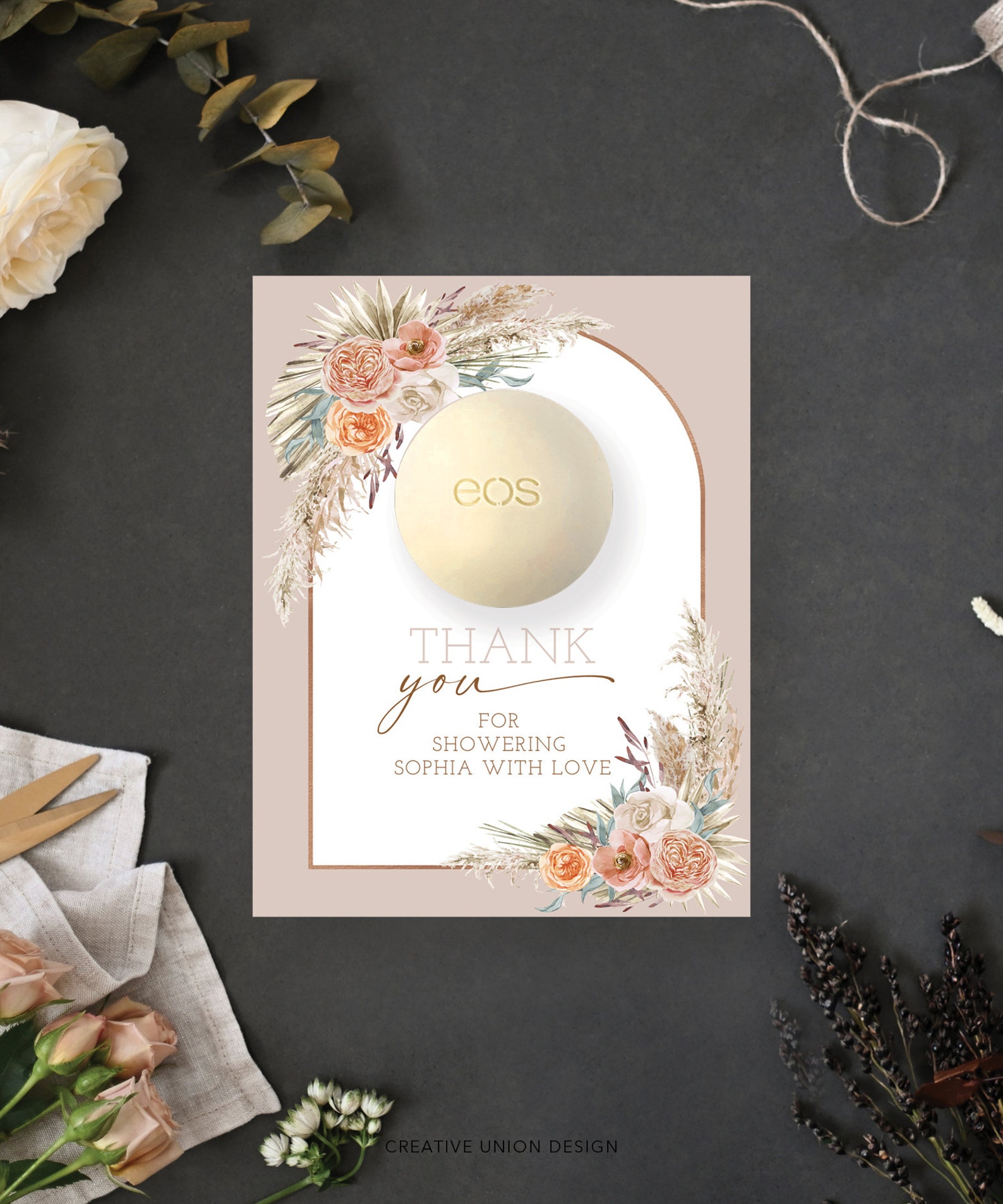 Bohemian Floral EOS Lip Balm Boho Baby Shower Favors Template - Etsy