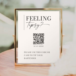 Printable Tip Your Bartender Sign, Venmo QR Code Sign, Tips Accepted ...