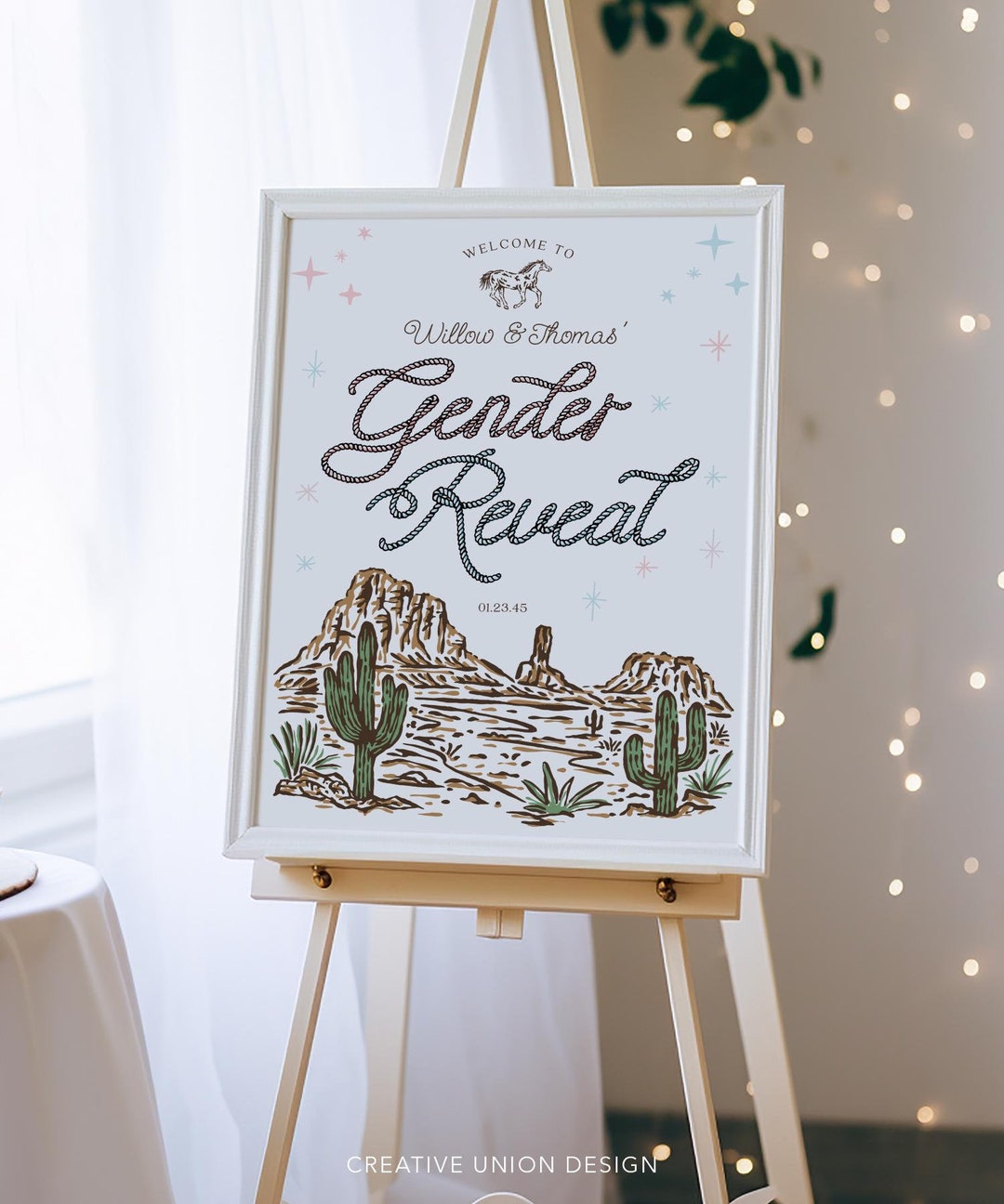 Western Gender Reveal Welcome Sign Template, Cowboy or Cowgirl, Welcome ...