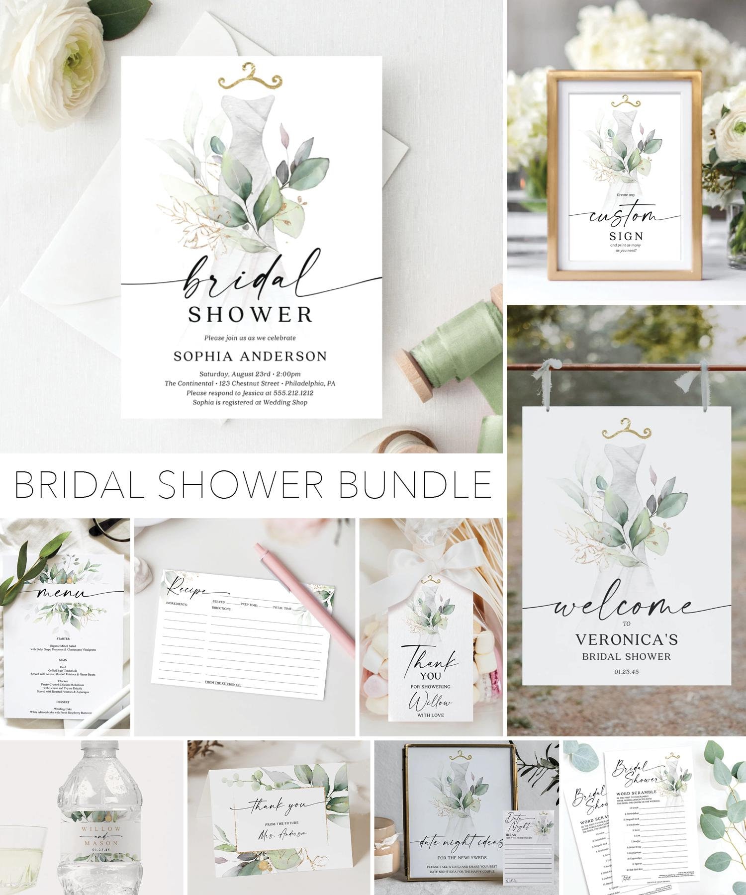 Bridal Shower Bundle, Bridal Shower Invite, Boho Bridal Shower ...