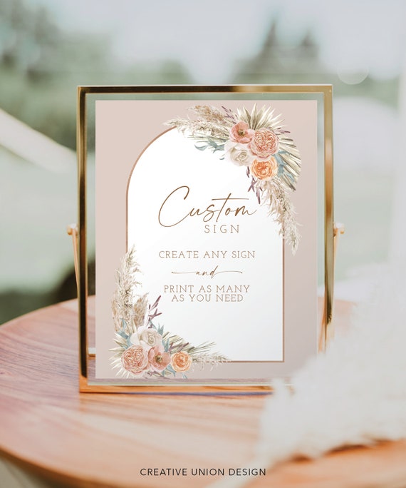 Editable Custom Sign Template, Custom Bridal Shower Sign, Favors ...