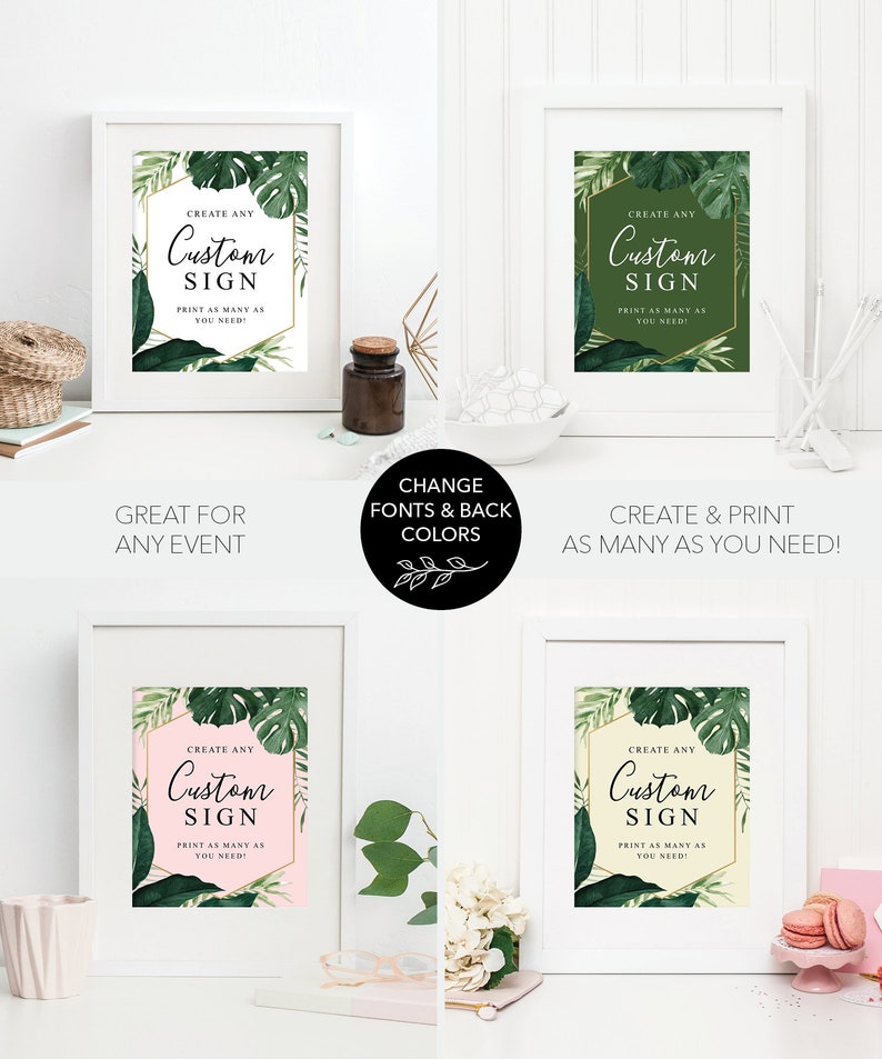 Editable Custom Sign Template Wedding Printable Table Signs - Etsy