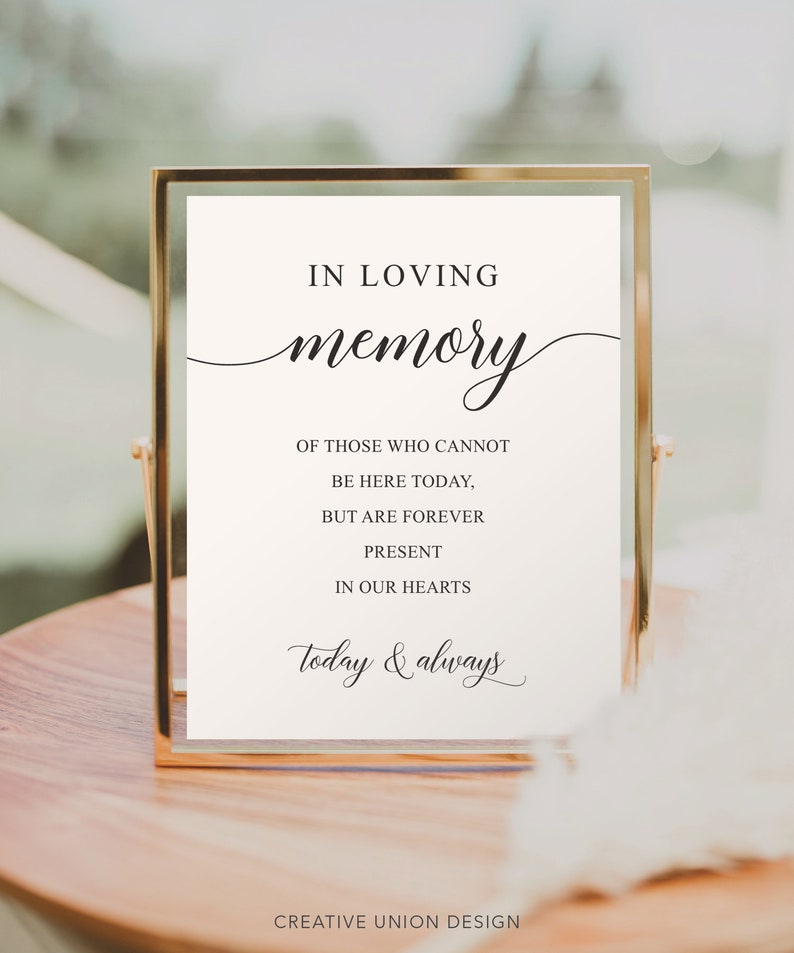 Minimal Aesthetic in Loving Memory Sign Template, Editable Modern ...
