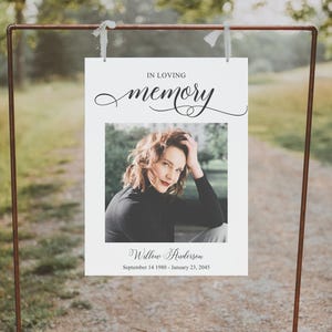 Funeral Memorial Sign, Celebration of Life With Picture, Classic ...