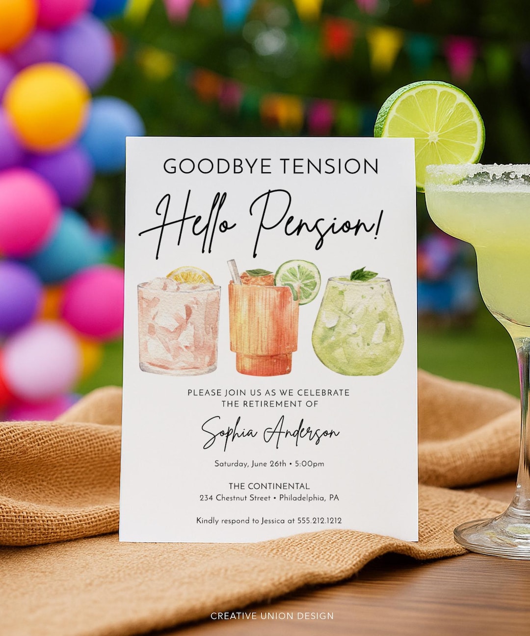 Funny Retirement Party Invitation Template Goodbye Tension Hello ...