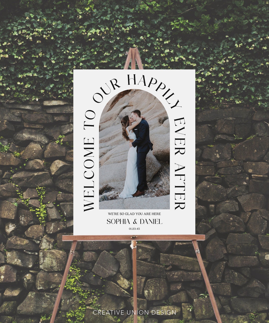 Elopement Party Welcome Sign With Photo, Editable Welcome Sign Template ...