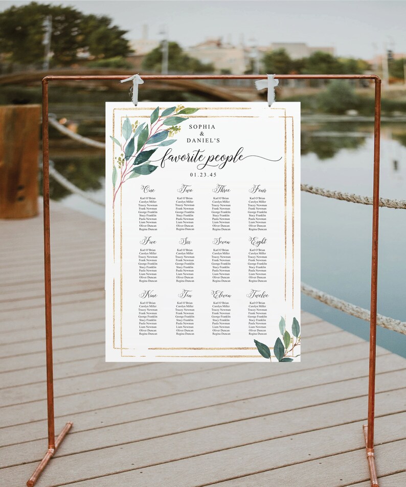 Printable Seating Chart Template Seating Arrangement Sign - Etsy