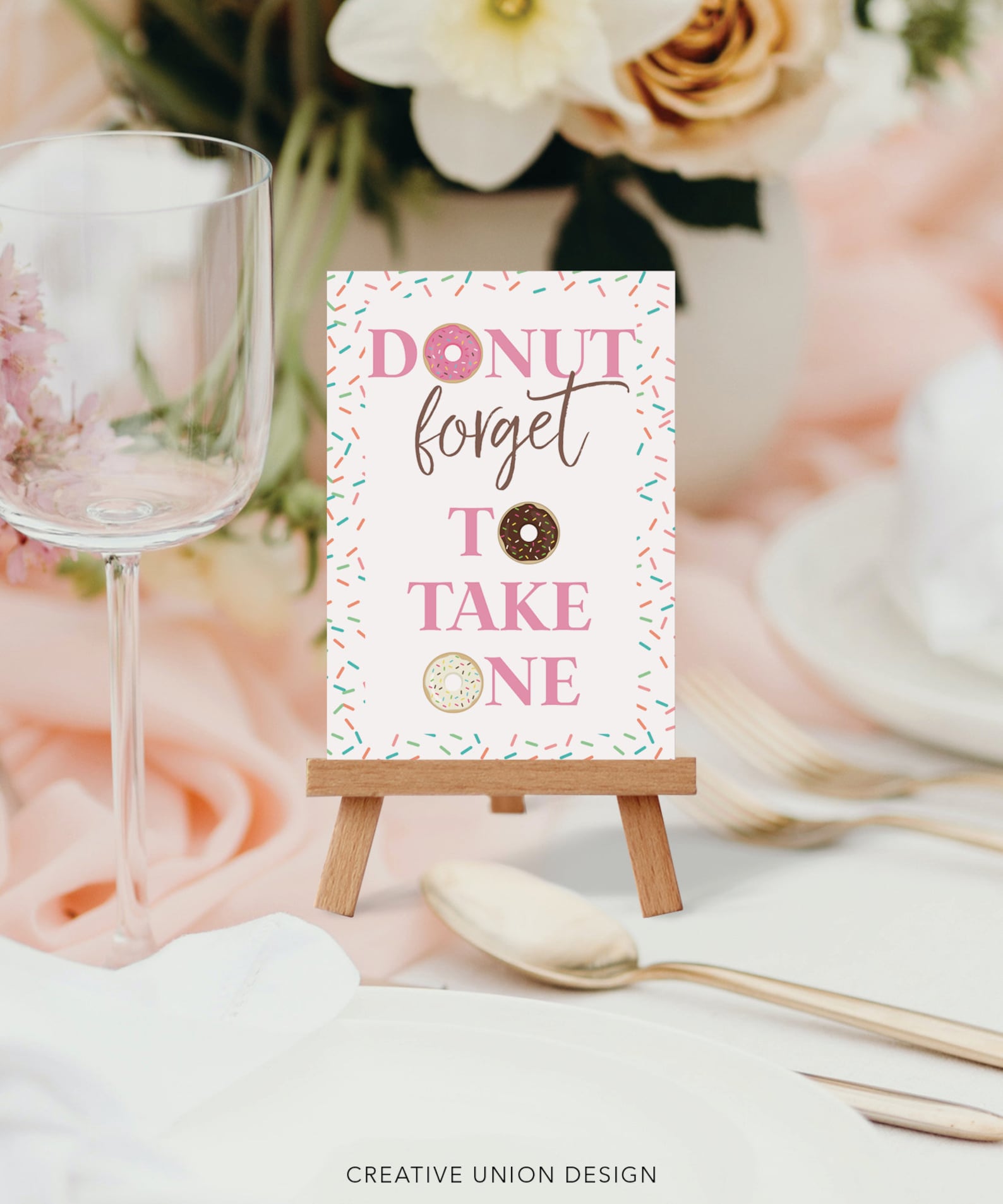 Editable Donut Favor Sign Template, Take One Sign, Donut Favors ...