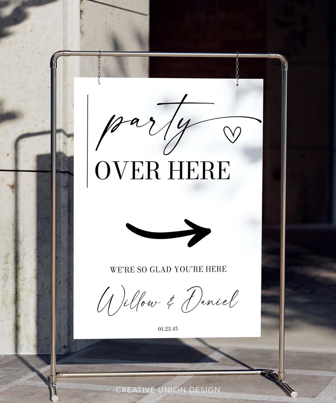 Directional Sign Template Minimal Aesthetic Wedding Decorations Modern ...