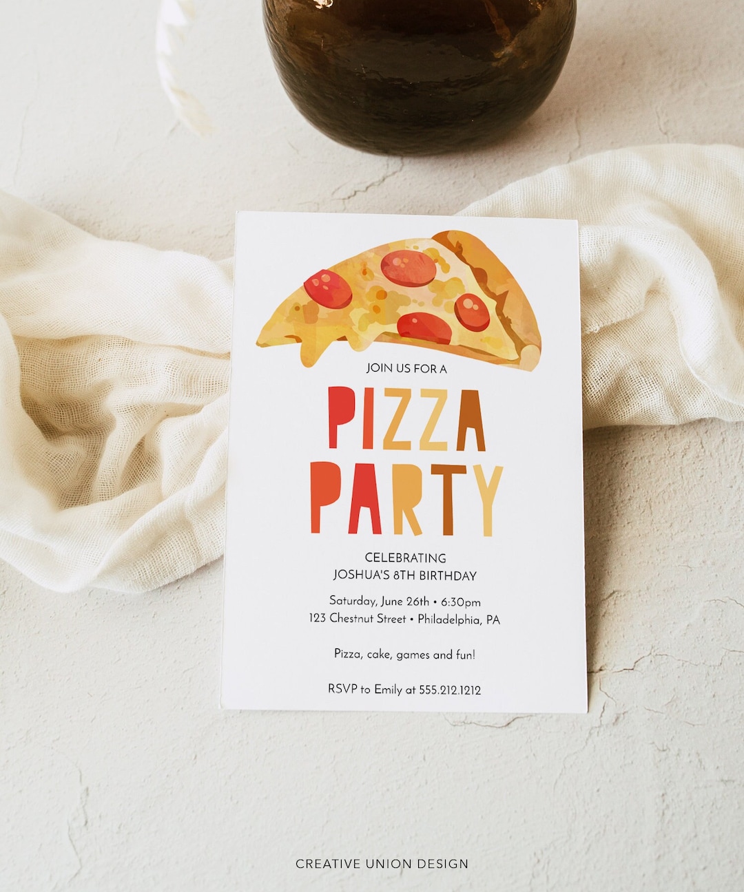 Pizza Party Invitation Template, Retirement Pizza Party Invitation ...