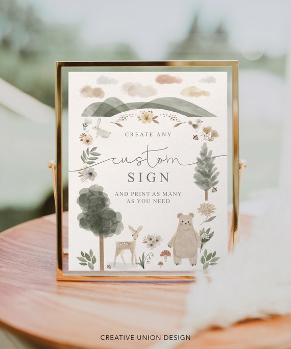 Editable Custom Sign Template, Custom Baby Shower Sign, Favors, Gifts ...