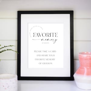 Share a Memory Card Template, Personalized Favorite Memory, Memorial ...