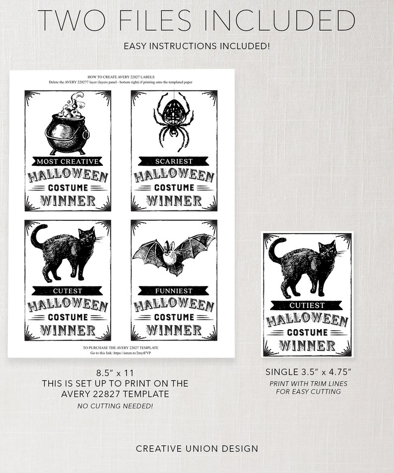 Halloween Costume Contest Awards Halloween Wine Labels - Etsy