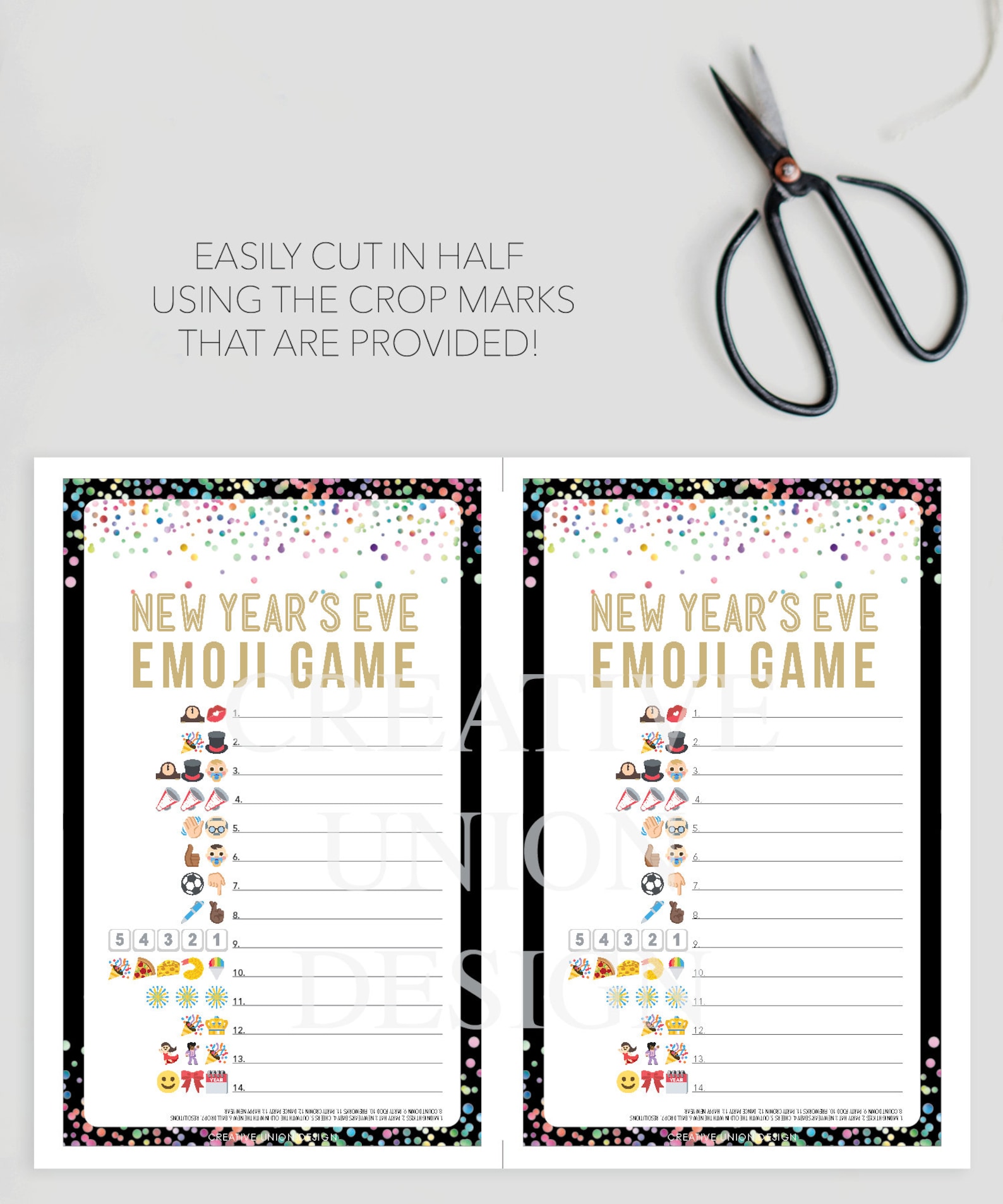 Emoji New Years Eve Game New Year's Eve Wedding Family - Etsy