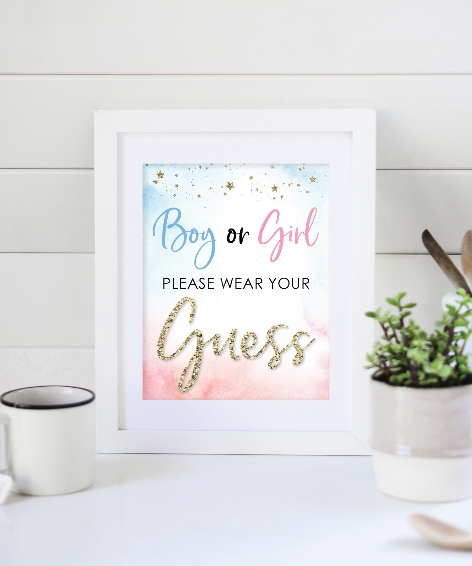 Wear Your Guess Sign Gender Reveal Party Sign Printable - Etsy Canada
