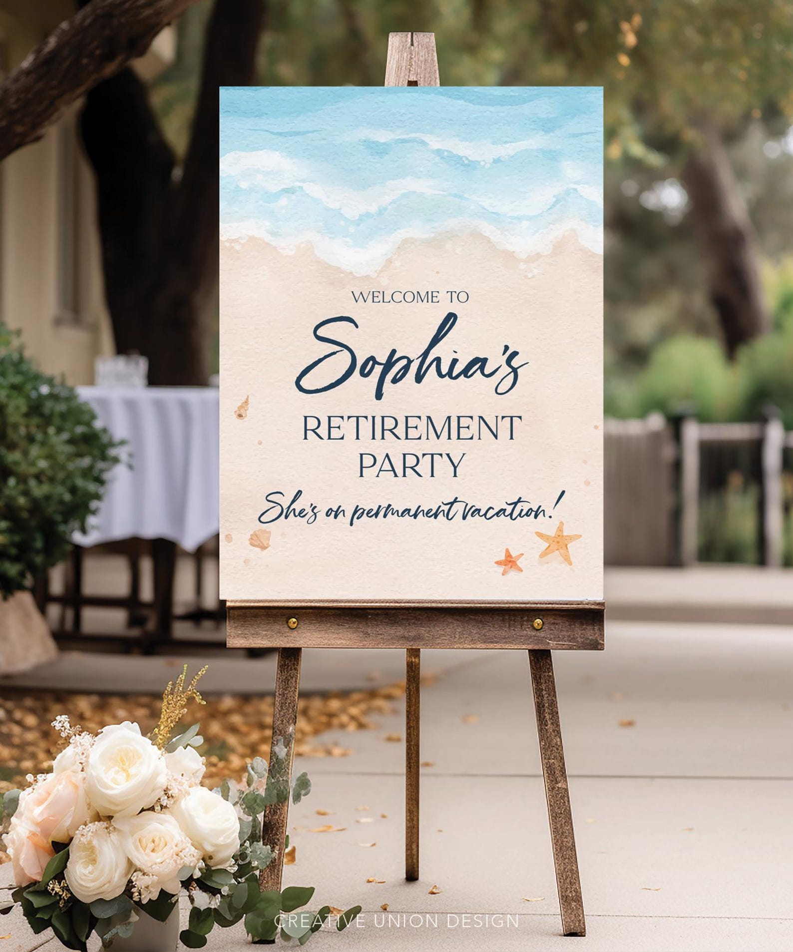 Editable Retirement Party Welcome Sign Template Permanent Vacation ...