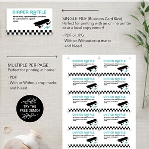 Diaper Raffle Baby on Board Boy Baby Shower Diaper Raffle Template ...