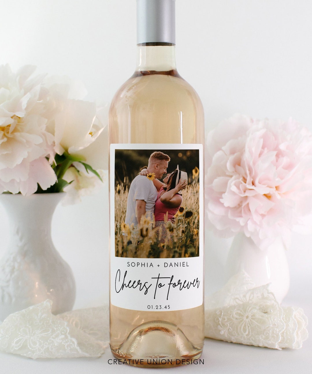 Editable Photo Wine Label Template, Wedding Favors, Custom Wine Label ...
