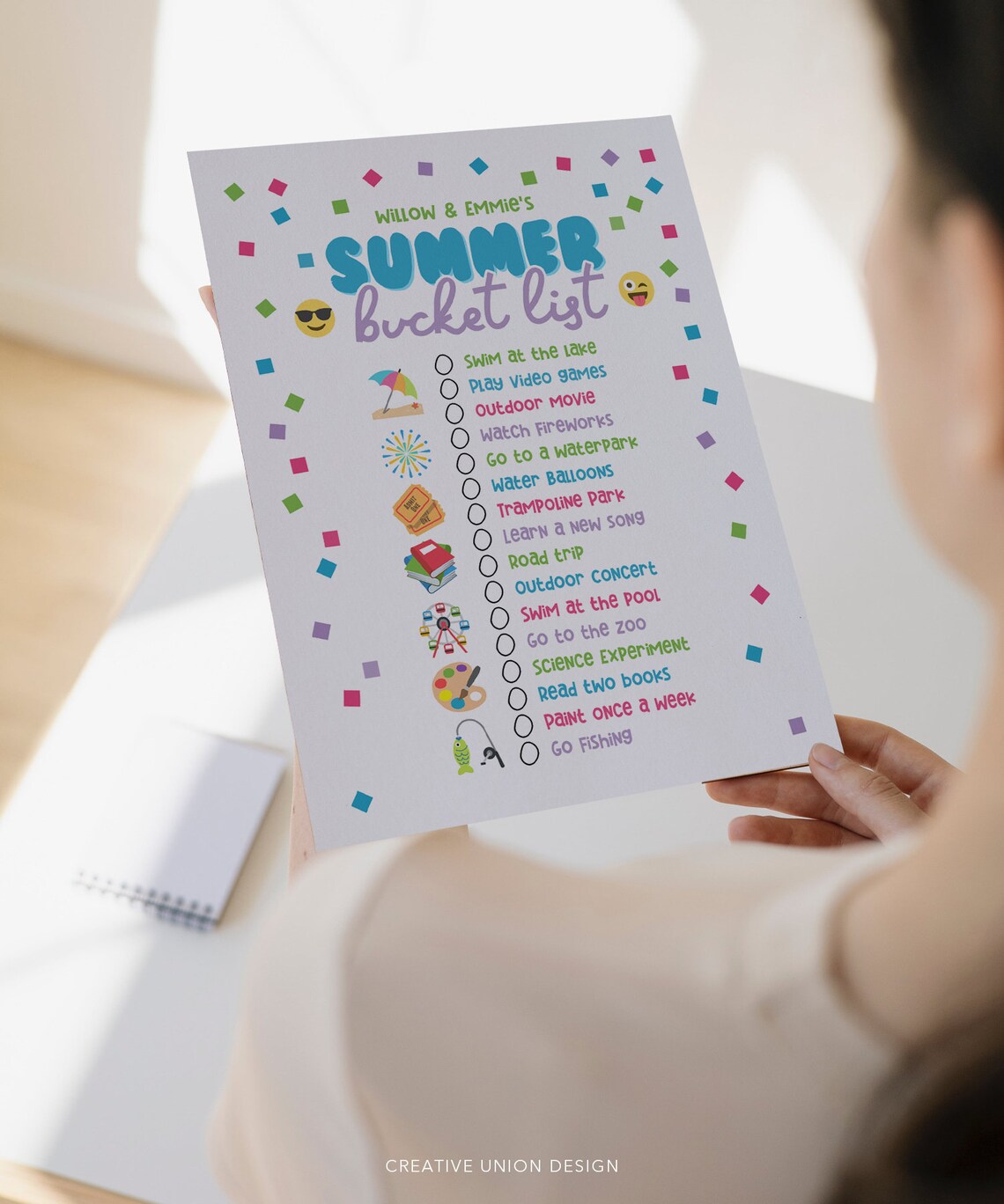 Printable Kids Summer Bucket List, Printable Check List Template, Kids ...