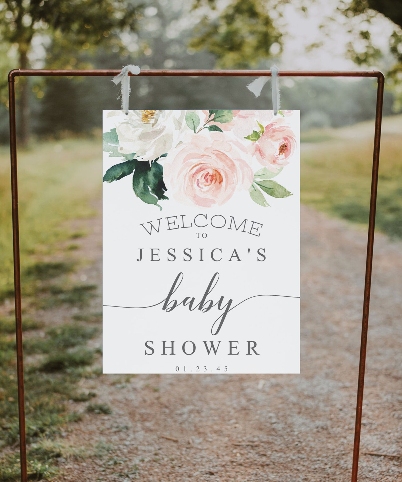 Editable Baby Shower Welcome Sign Template, Welcome, Girl Baby Shower ...