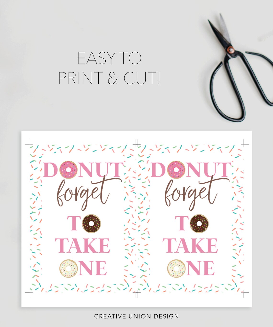 Editable Donut Favor Sign Template, Take One Sign, Donut Favors ...