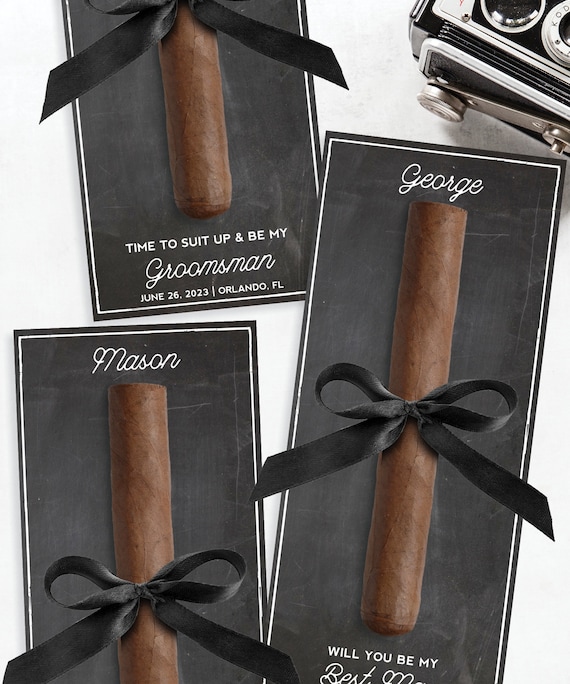 Groomsman Cigar Card - Will You Be My Groomsman - Best Man - Groomsmen ...