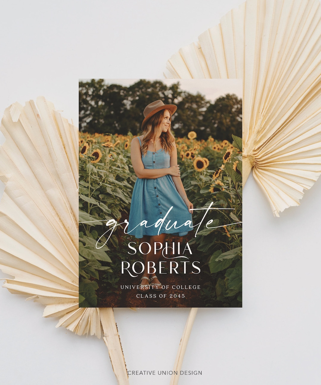 Script Graduation Announcement Template, Class of 2025, Minimal ...