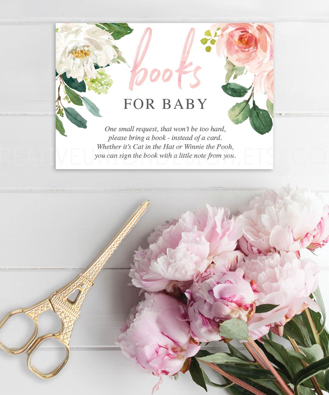 Solicitud de libro Airy Blush Solicitud de libro de baby shower ...