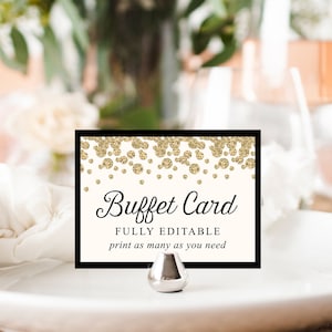 Buffet Food Signs - New Years Eve Decorations - New Years Eve Food ...